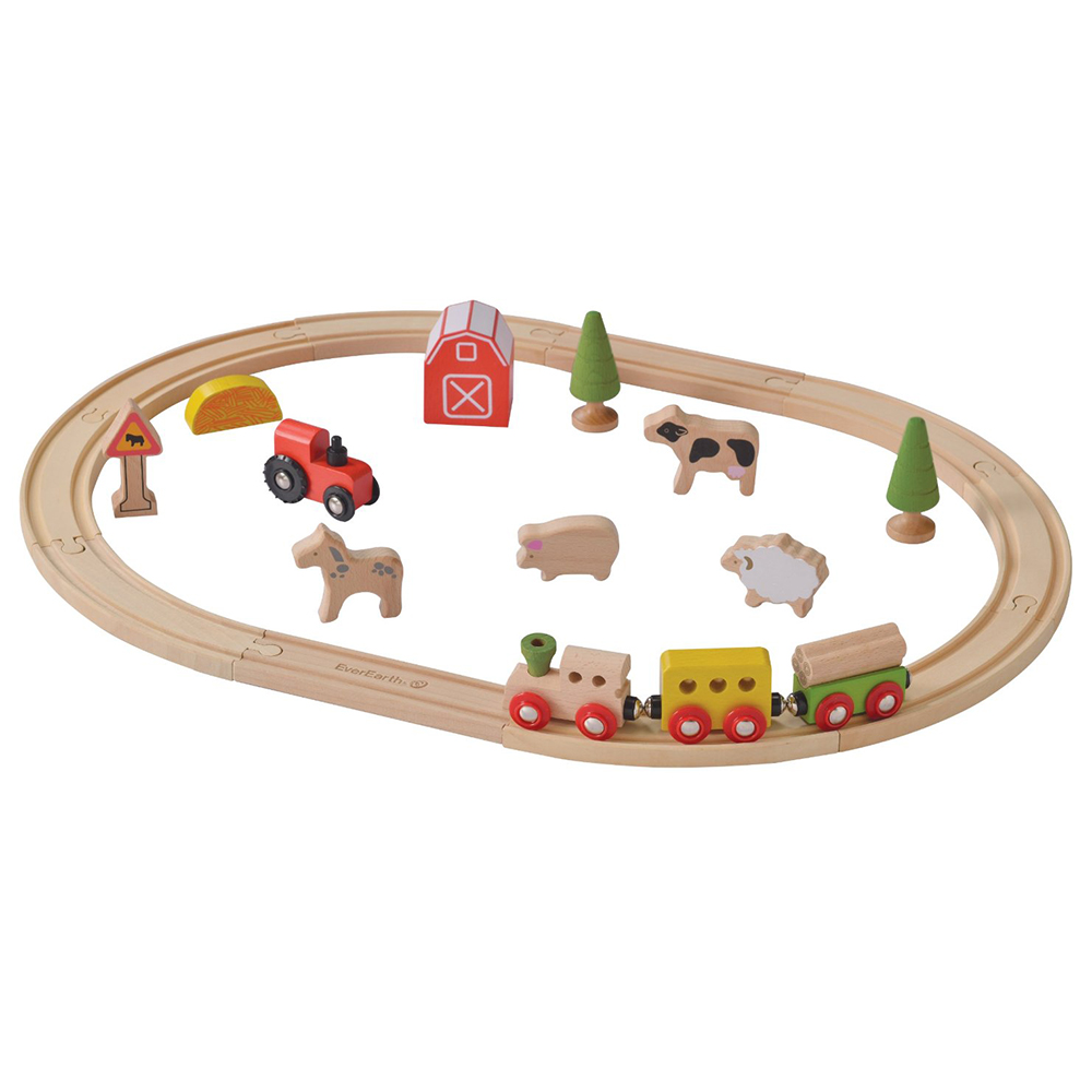 EverEarth - Farm Train Set 25pce | Peter's of Kensington
