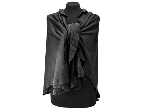 Jendi Fashion - Ruana Short Length Light Knit Black | Peter's of Kensington