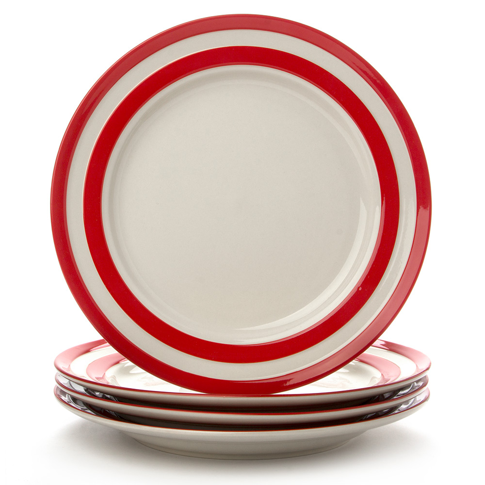 Cornishware - Red Dinner Plate Set of 4 | Peter's of Kensington