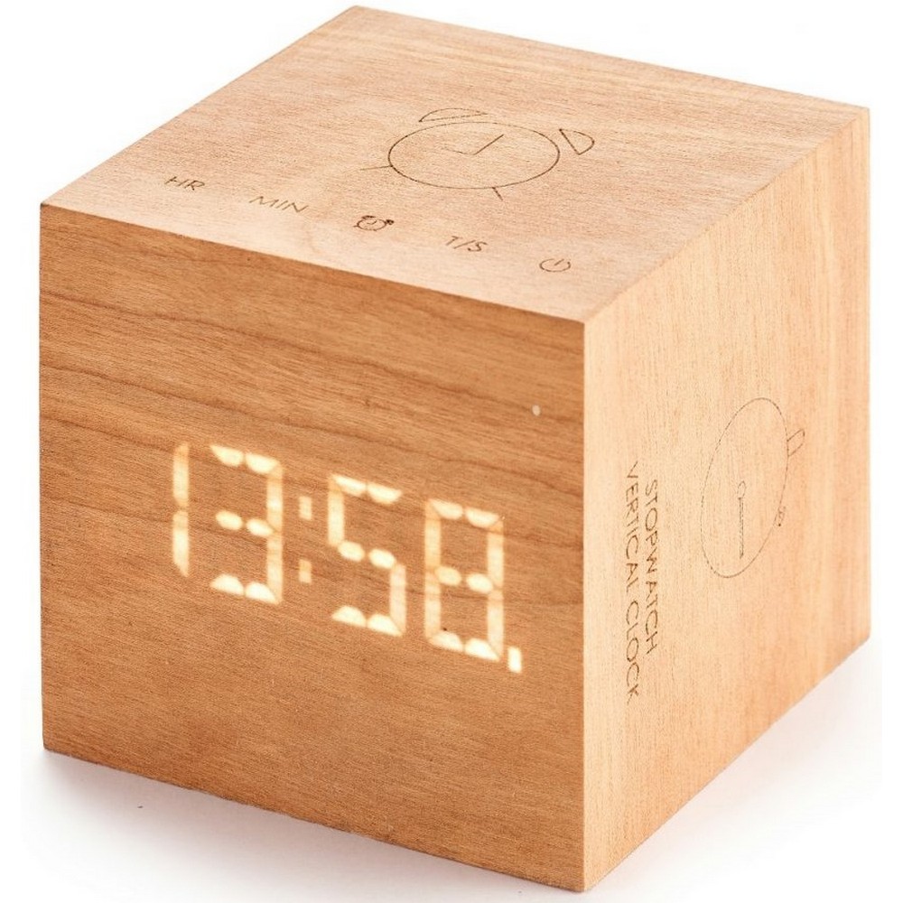 Gingko - Cube Plus Clock Natural | Peter's of Kensington