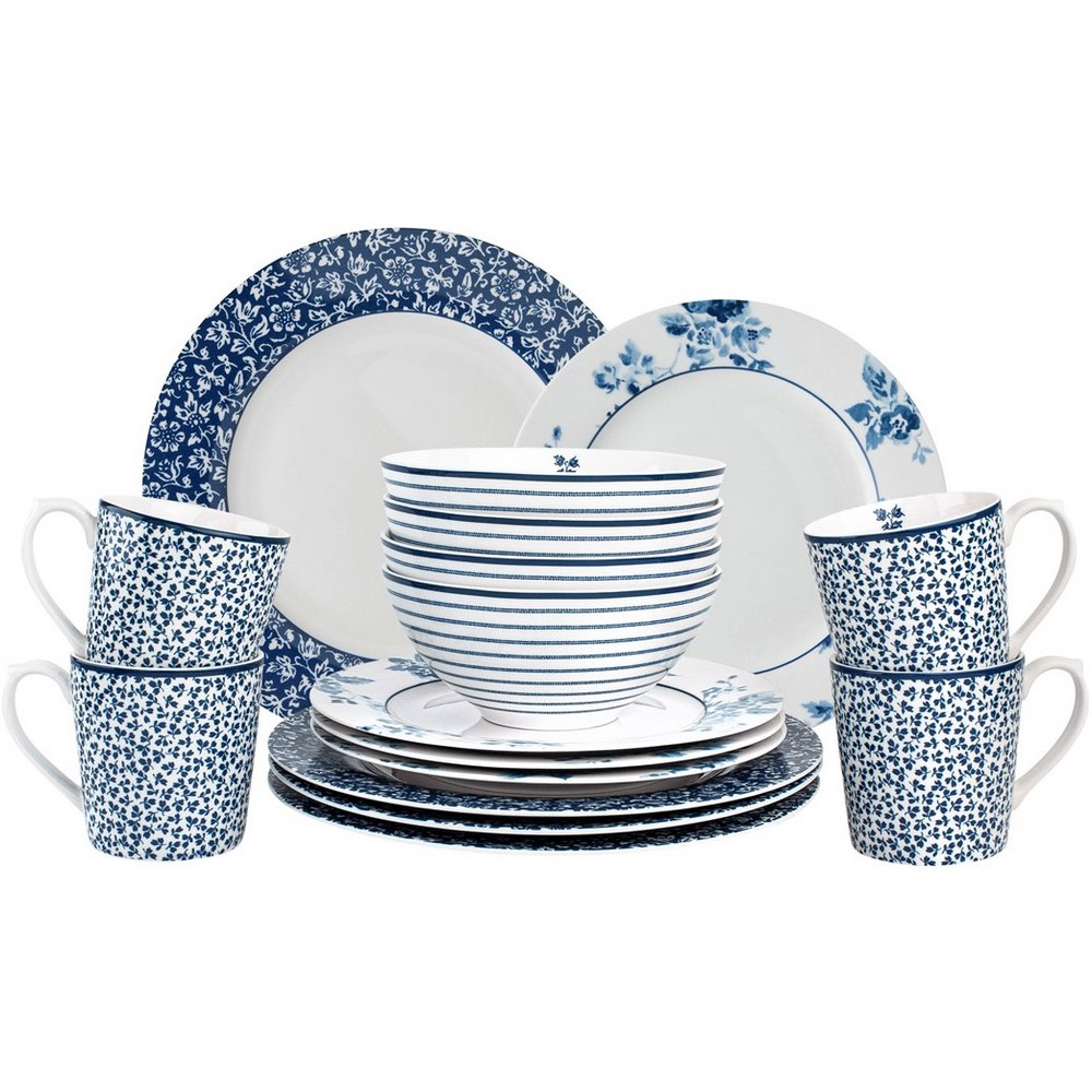 Laura Ashley - Blueprint Porcelain Dinner Set Candy Stripe 16pce ...