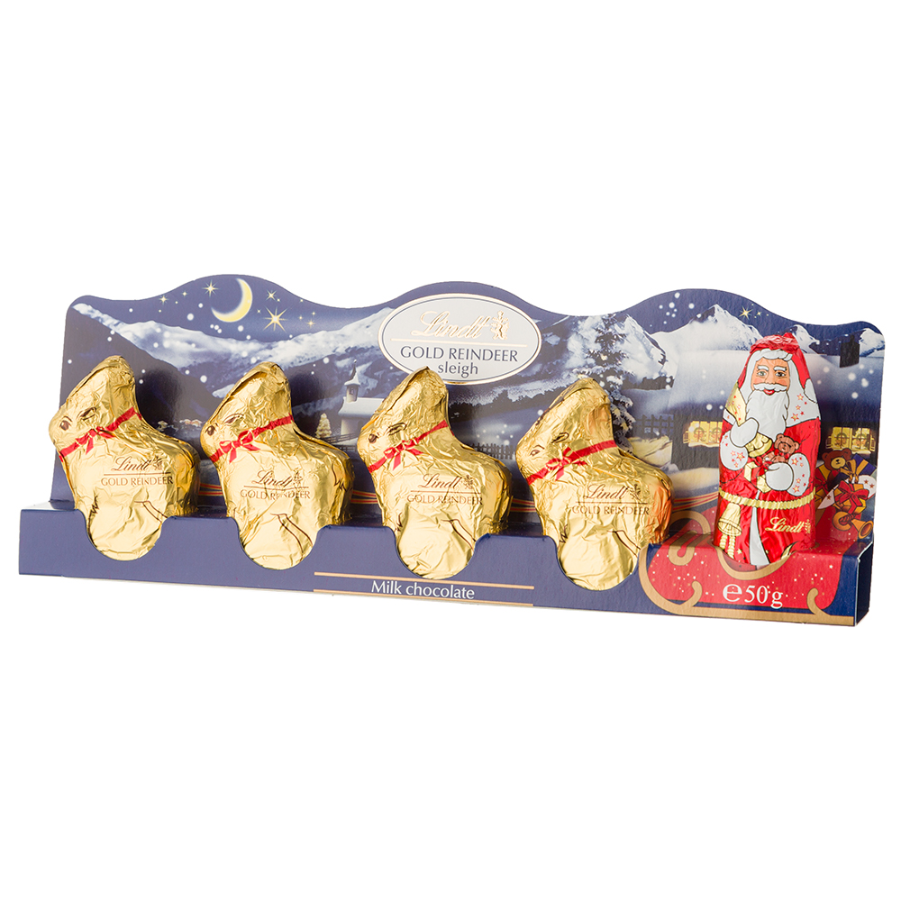 Lindt - Gold Reindeer Sleigh Set 5pce | Peter's of Kensington