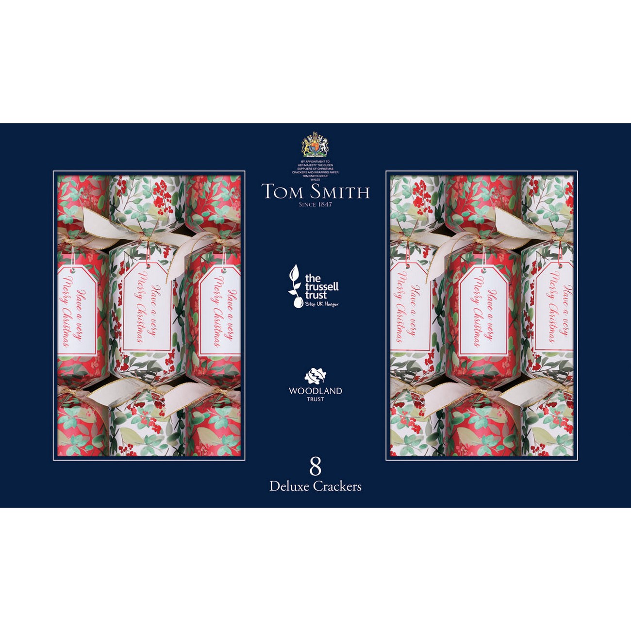 Tom Smith - Deluxe Christmas Cracker Set In Red & White 8pce | Peter's ...