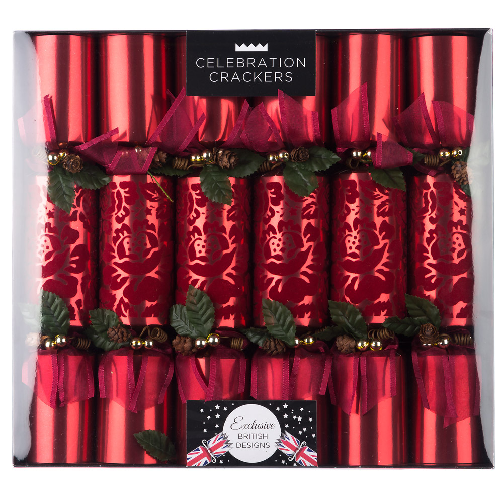 Celebration Crackers - Red Velvet Cracker Set 6pce | Peter's of Kensington