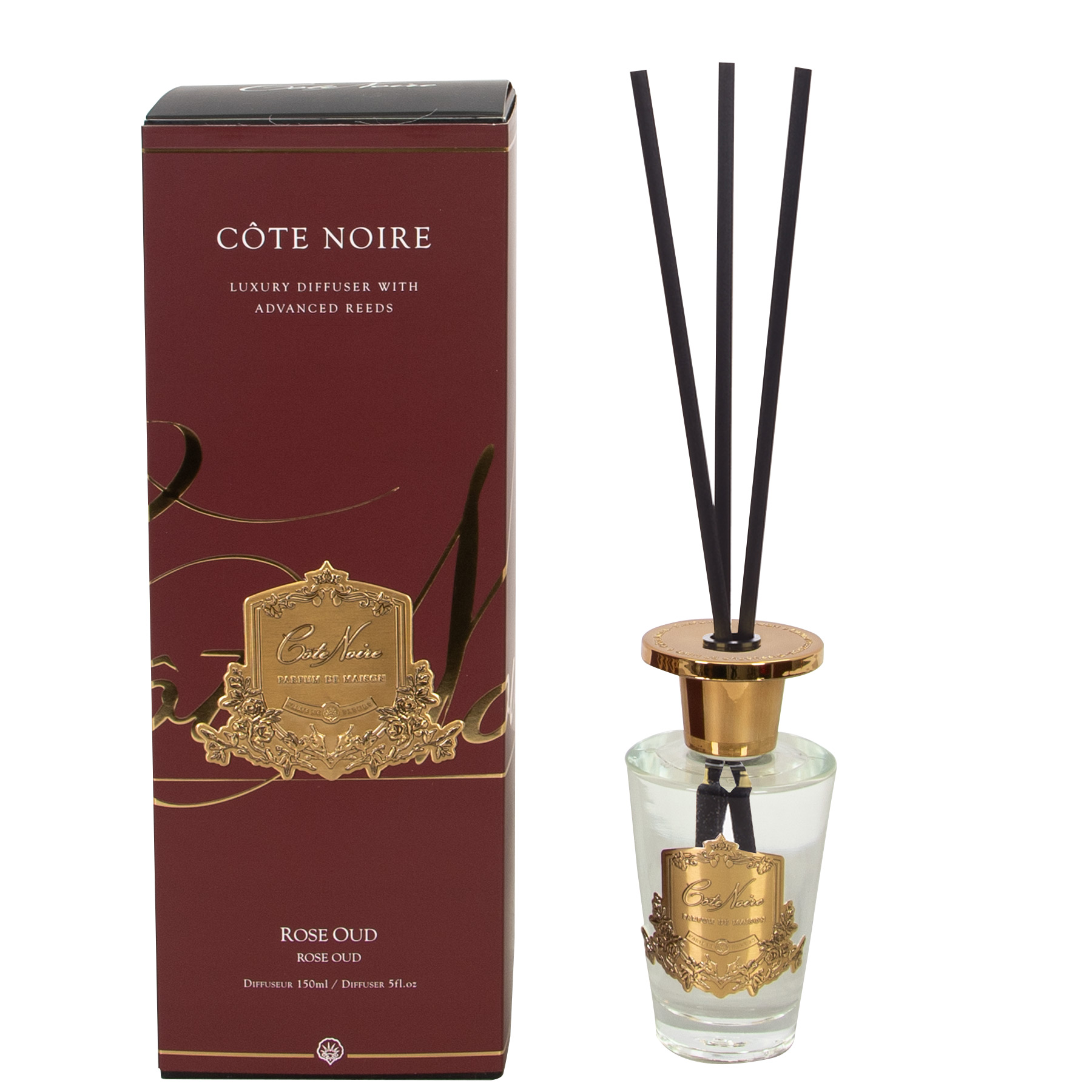 Cote Noire - Rose Oud Gold Diffuser 150ml | Peter's of Kensington