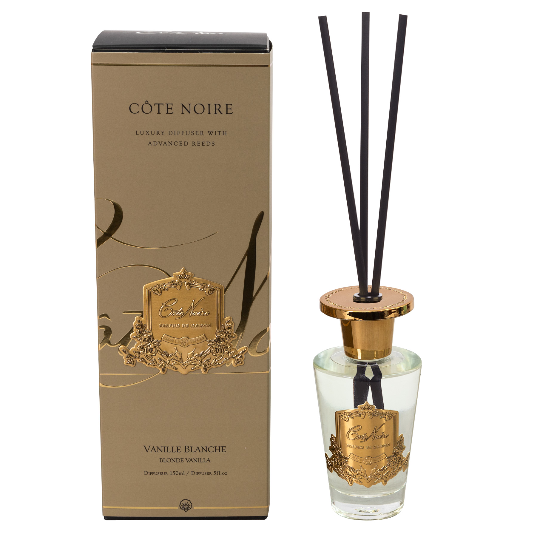 Cote Noire - Blonde Vanilla Gold Diffuser 150ml | Peter's of Kensington