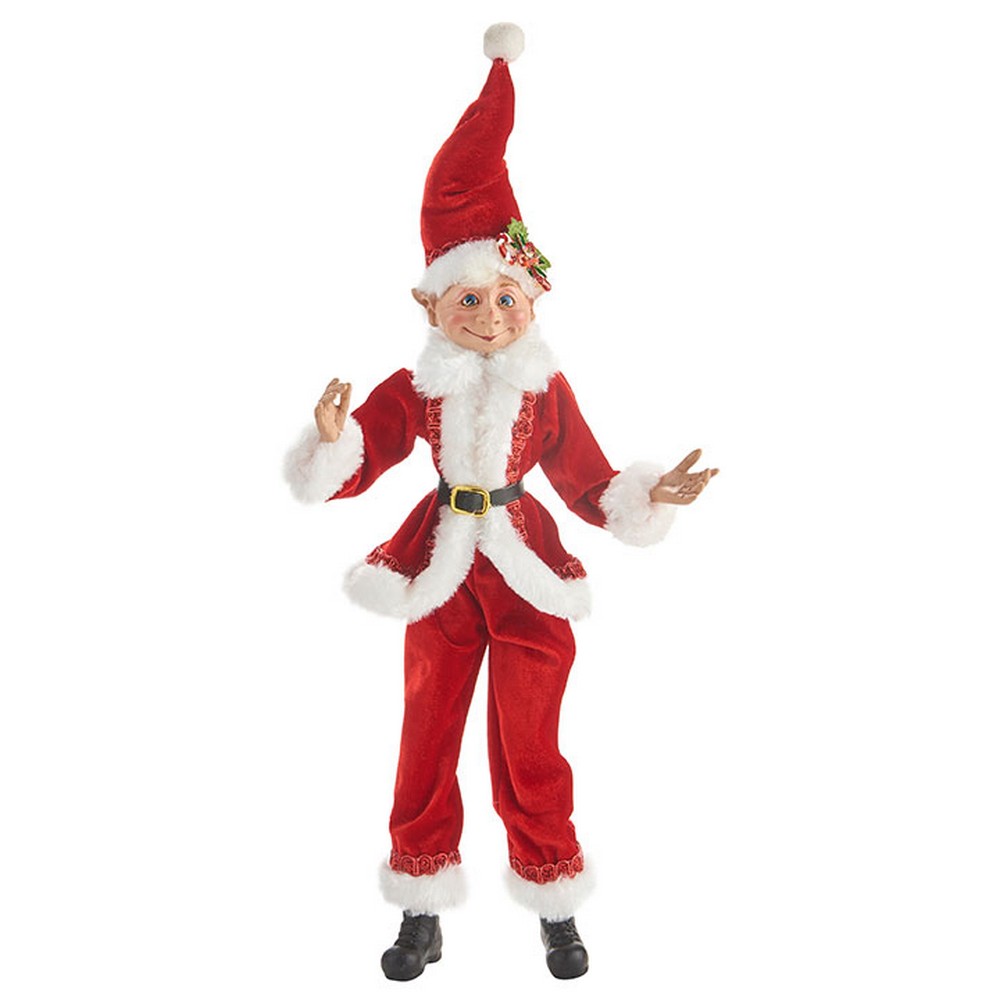 Raz - Posable Elf Red 40cm | Peter's of Kensington