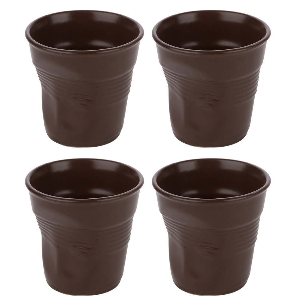 Revol - Crumple Brown Espresso Cup Set 4pce | Peter's of Kensington