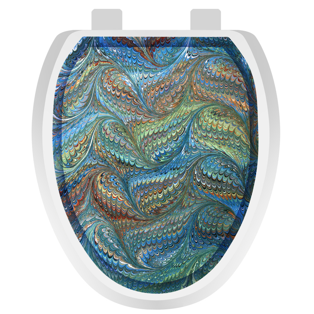 Toilet Tattoo - Victorian Feathers Elongated Toilet Tattoo | Peter's of ...