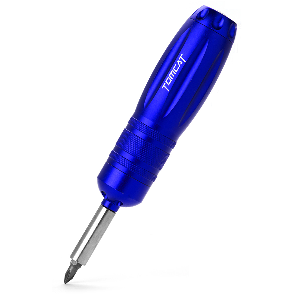 Tomcat - LED Screwdriver with 5 Bits Blue | Peter's of Kensington