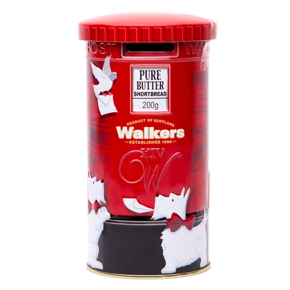 Walkers - Pure Butter Shortbread Post Box Tin 200g | Peter's of Kensington