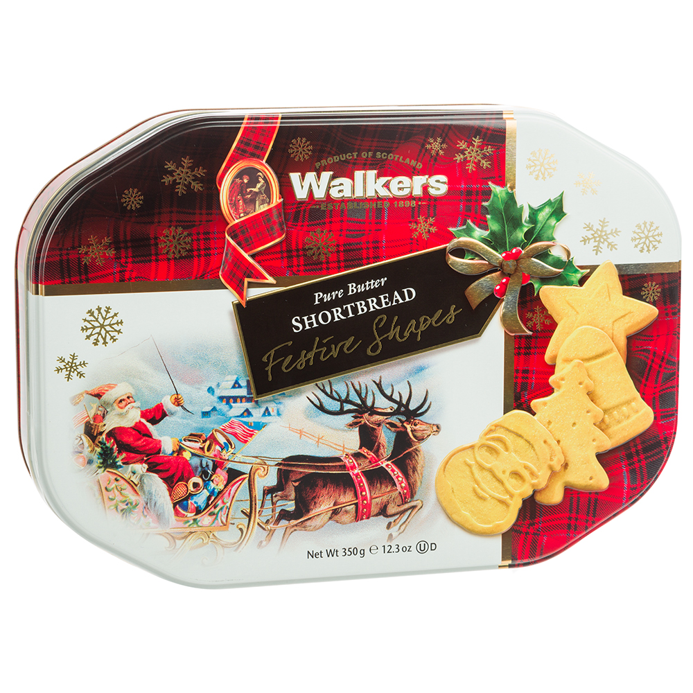 Walkers - Shortbread Festive Shapes Tin 350g | Peter's of Kensington