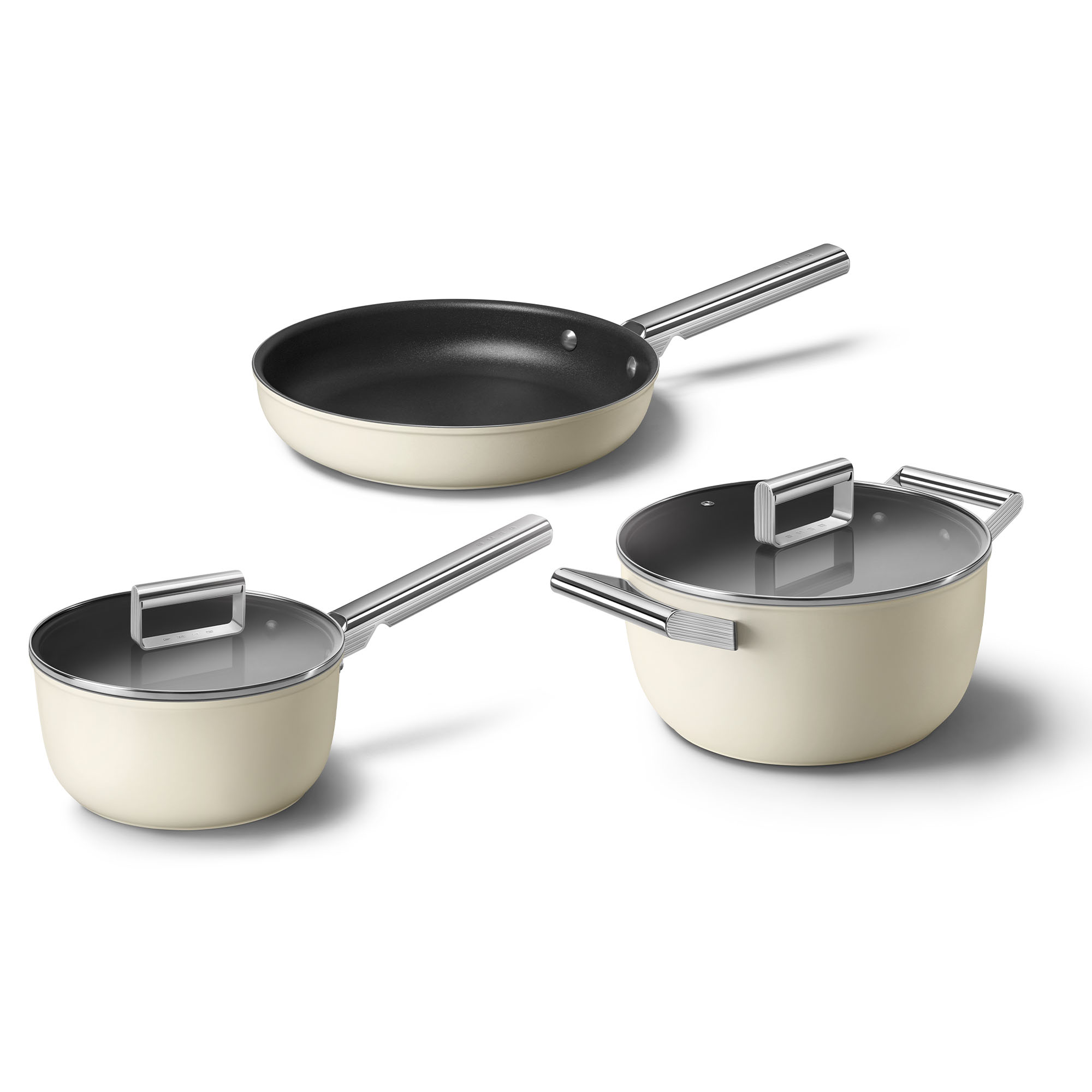 Smeg - 50's Retro Cookware Set Cream 3pce | Peter's of Kensington