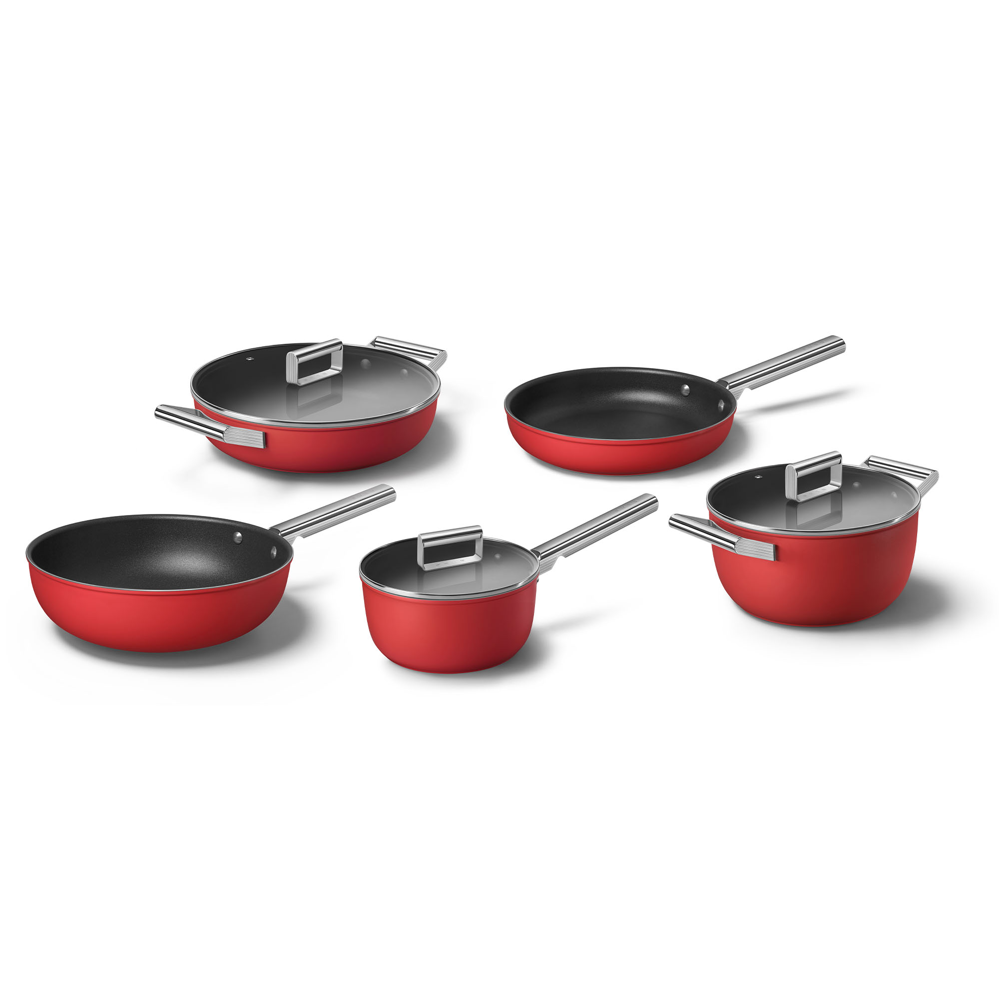 Smeg - 50's Retro Cookware Set Red 5pce | Peter's of Kensington