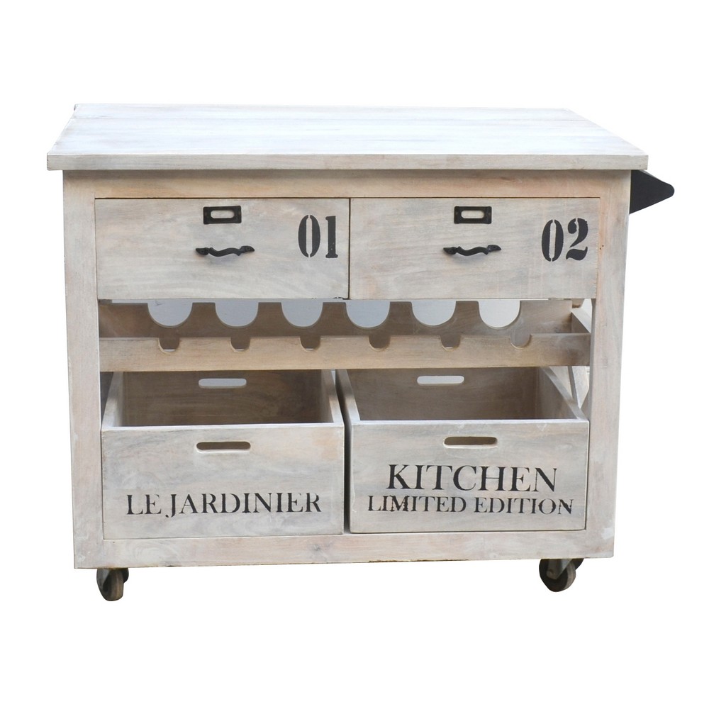 Design Arc Furniture - Deluxe Hardwood Timber Serving Trolley On Wheels ...
