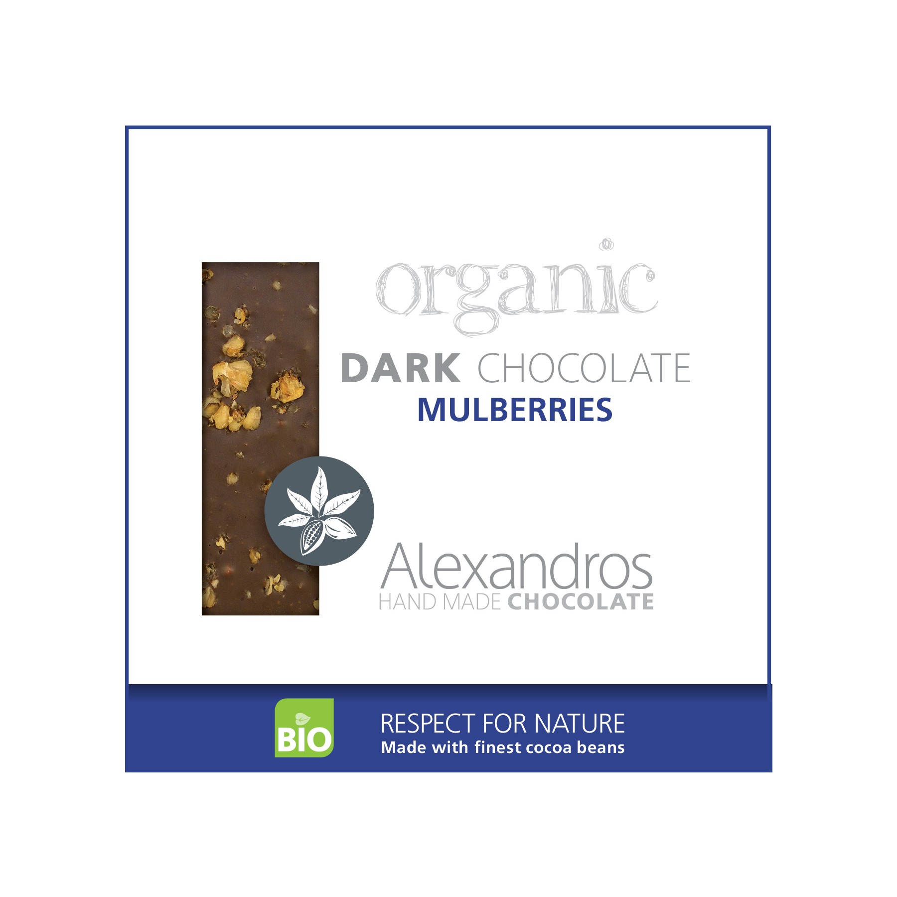 Alexandros Chocolates - Organic 70% Dark Chocolate w/Mulberries ...