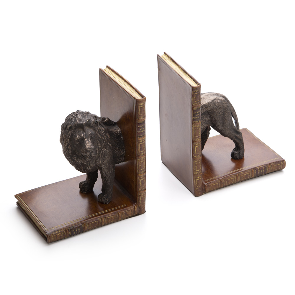 The Original Book Works - Lion Bookends Bronzed/Brown 2pce | Peter's of ...