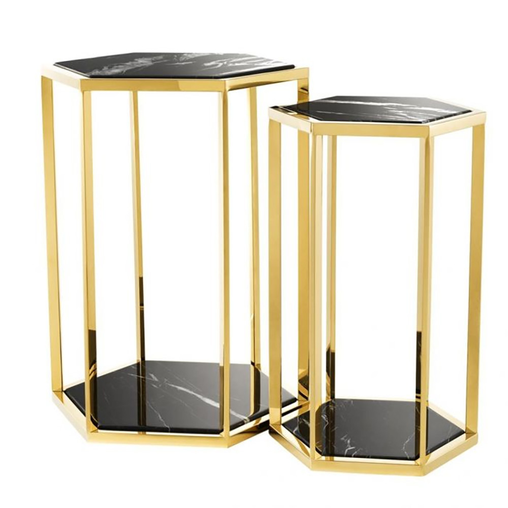 Vandenberg - Side Table Taro Gold Finish Set 2pce | Peter's of Kensington
