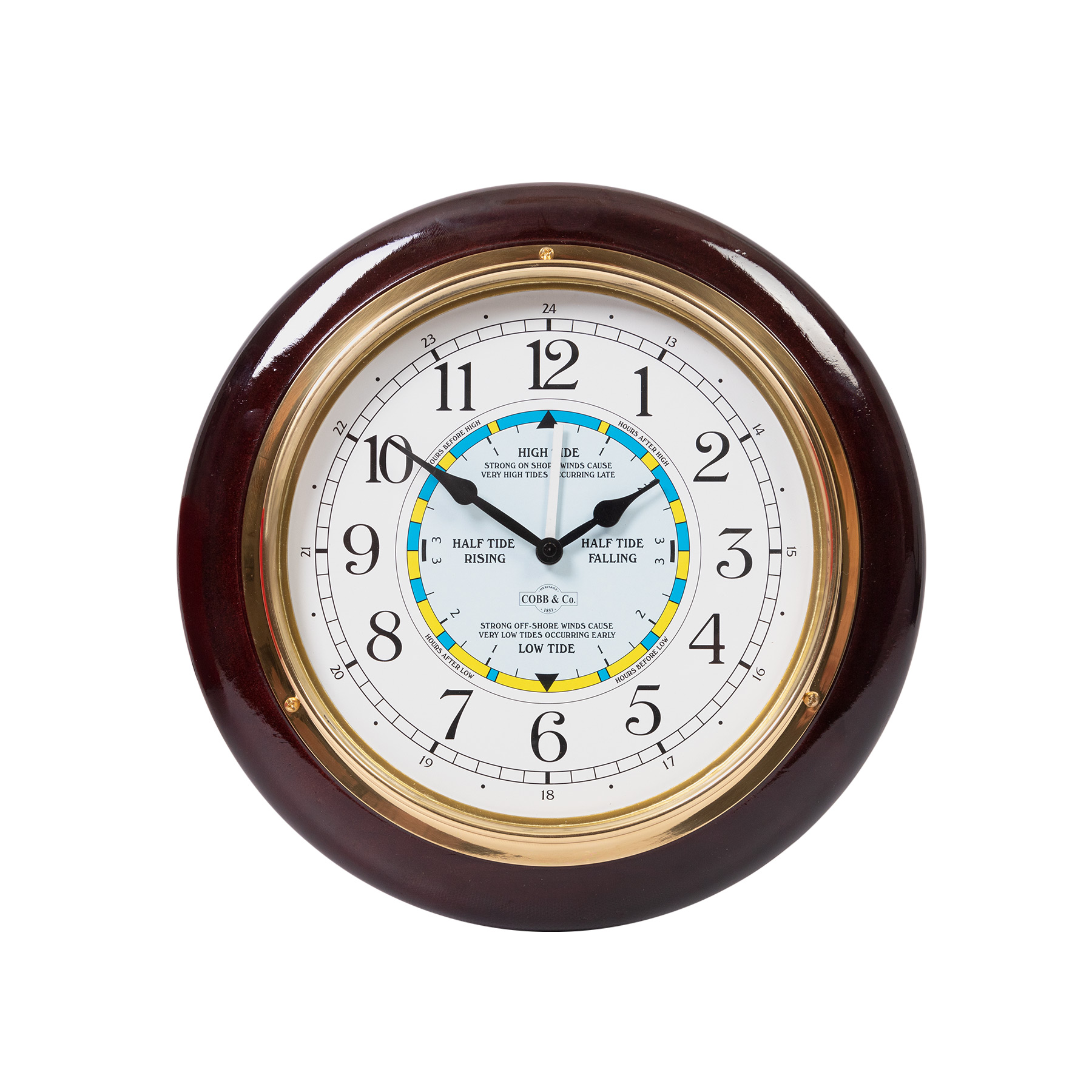 Cobb & Co. - Time & Tide Clock 280mm Mahogany | Peter's of Kensington