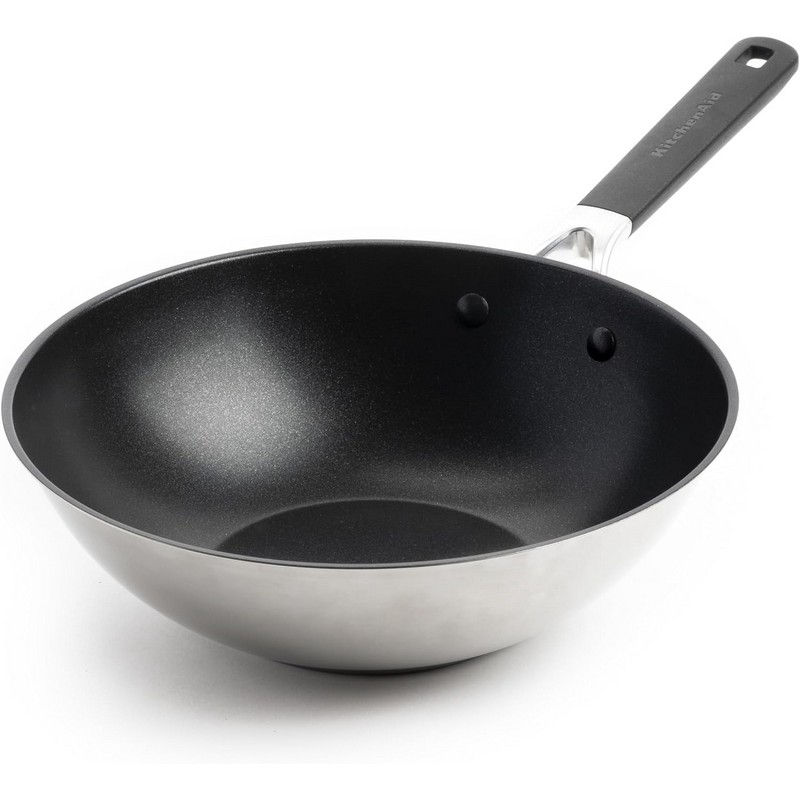 KitchenAid - Classic Stainless Steel Wok 28cm/3.63L | Peter's of Kensington
