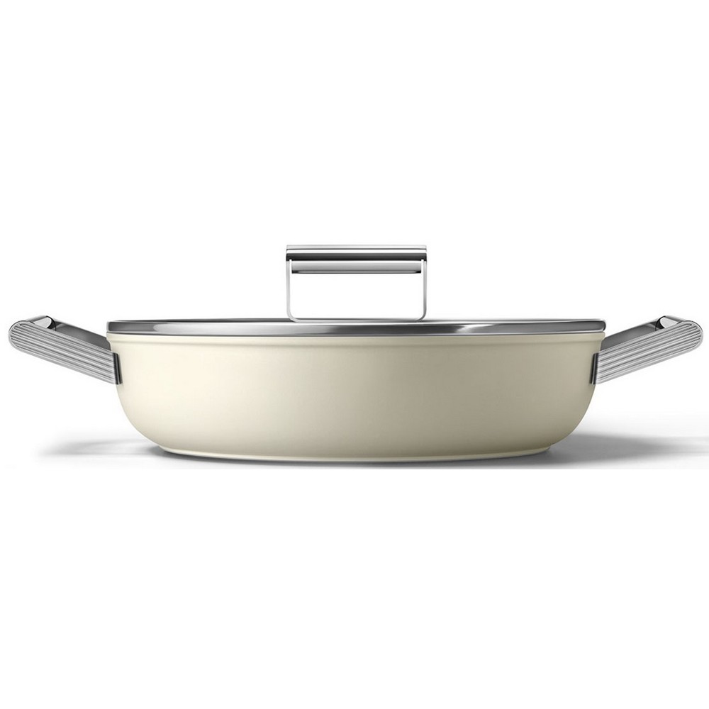 Smeg - 50's Retro Deep Pan With Lid Matt 28cm | Peter's of Kensington