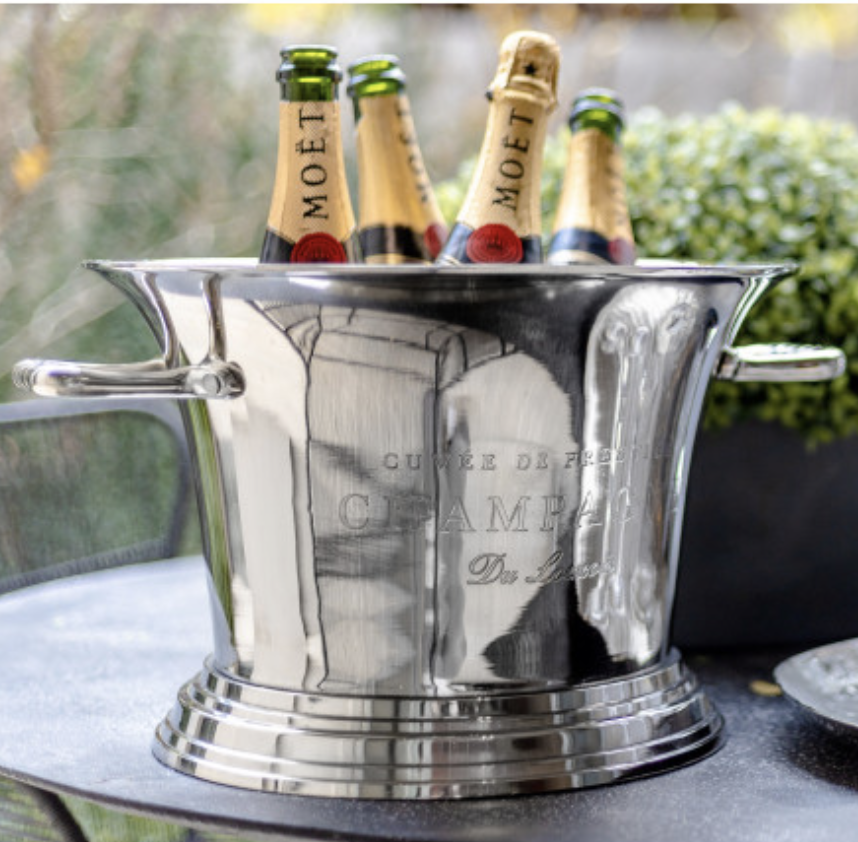 Flair Decor - Champagne Bucket Cuvee Nickel 46x25cm | Peter's of Kensington