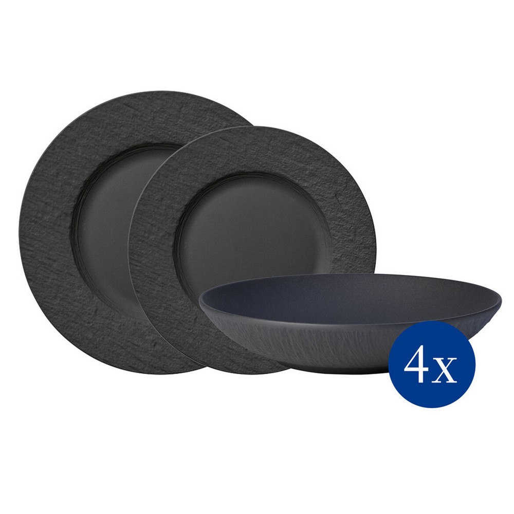 Villeroy & Boch - Manufacture Rock Dinner Set 12pce | Peter's of Kensington