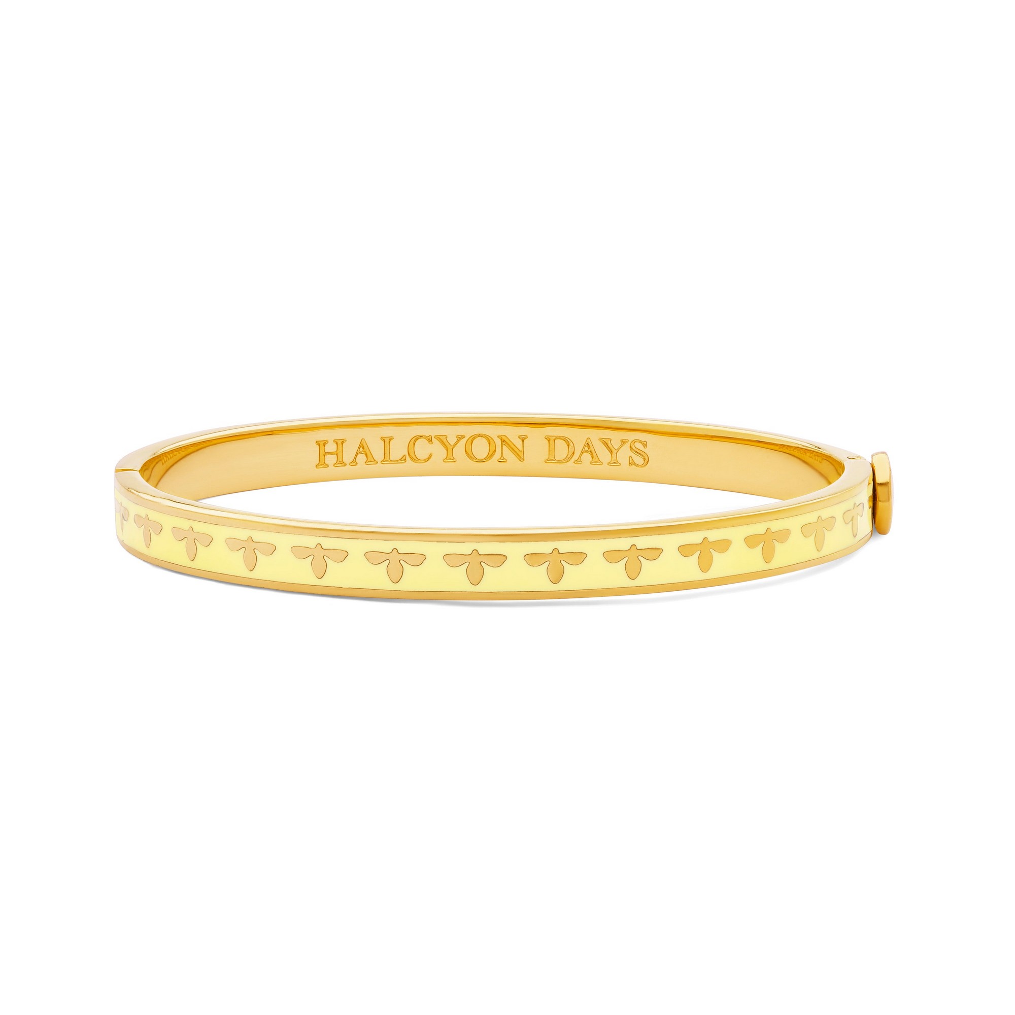 Halcyon Days - Skinny 6mm Bee Hinged Bangle w/18k Gold Plate Buttercup ...