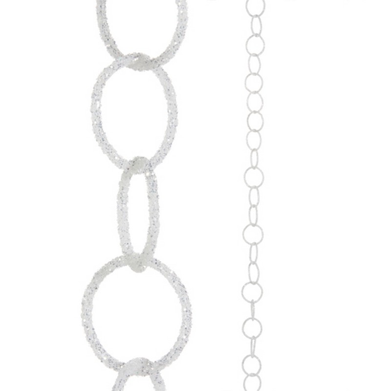 Raz - White Glittered Chain Garland 12.5cm | Peter's of Kensington