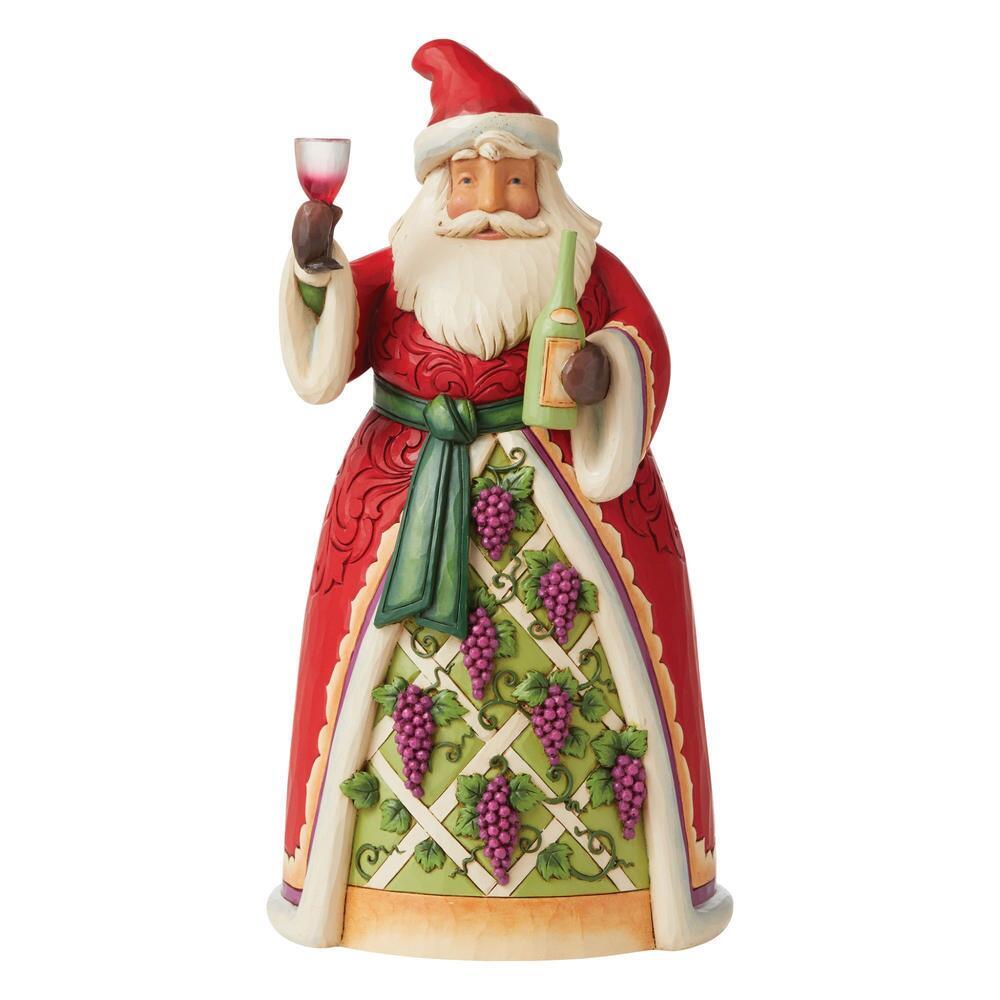 Heartwood Creek - Wine & Grapes Santa Figurine 26cm | Peter's of Kensington