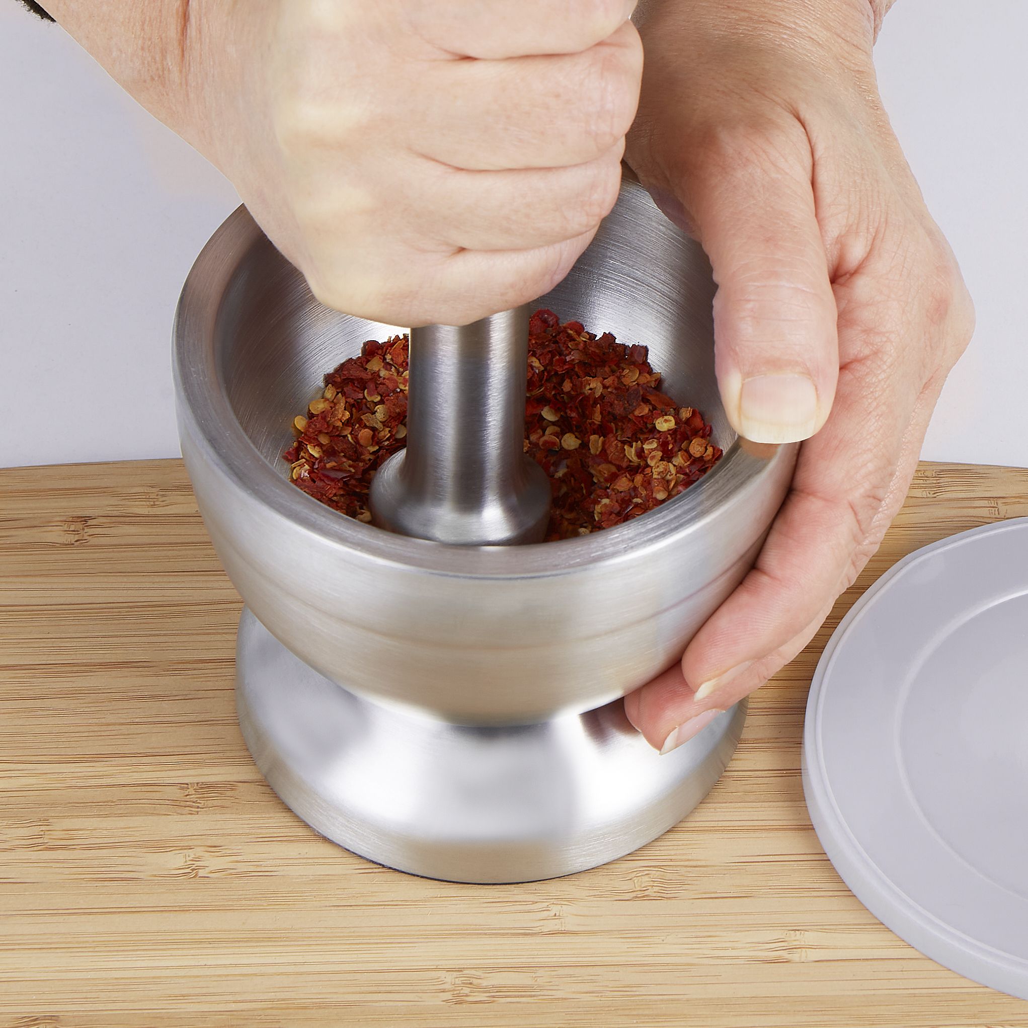 Savannah - Mortar and Pestle Stainless Steel 12cm | Peter's of Kensington