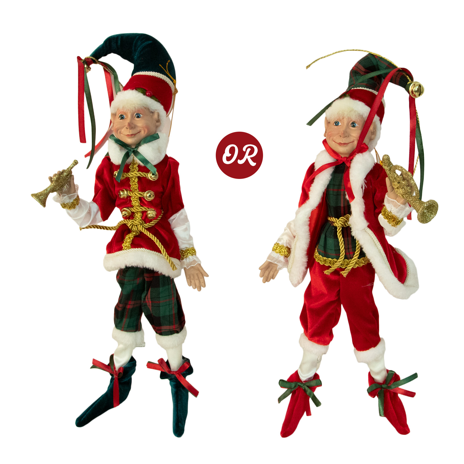 Raz - Posable Elf Plaid 40cm Assorted | Peter's of Kensington
