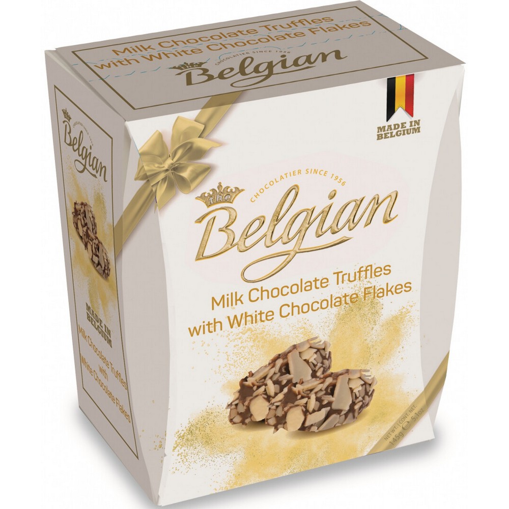 Belgian - Milk Chocolate Truffles w/White Chocolate Flakes 145g | Peter ...