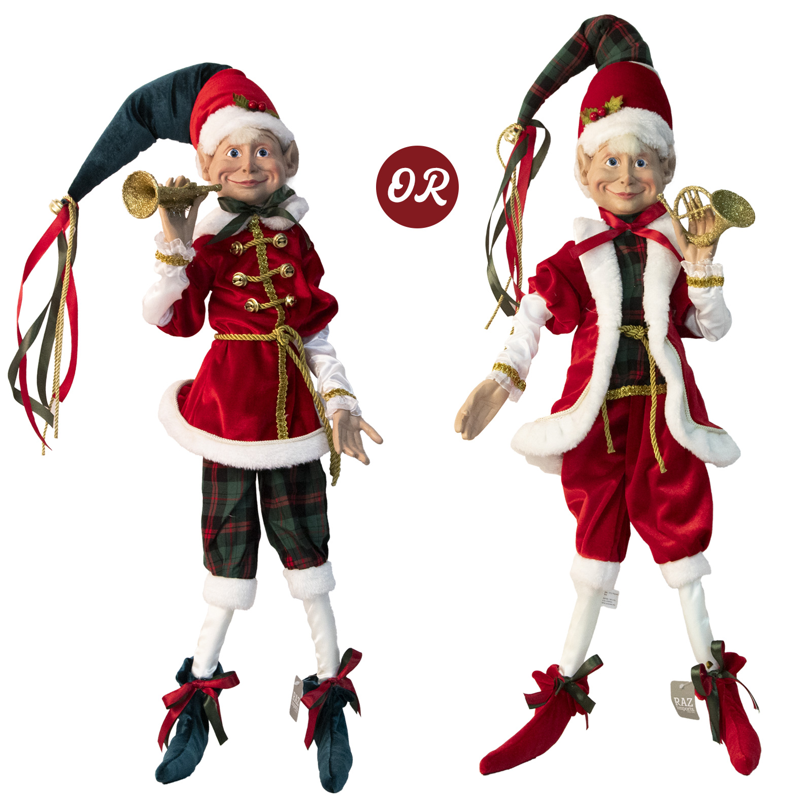 Raz - Posable Elf Plaid 76cm Assorted | Peter's of Kensington