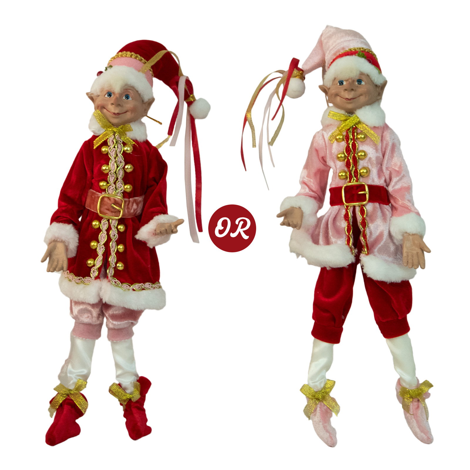 Raz - Posable Elf Pink 40cm Assorted | Peter's of Kensington