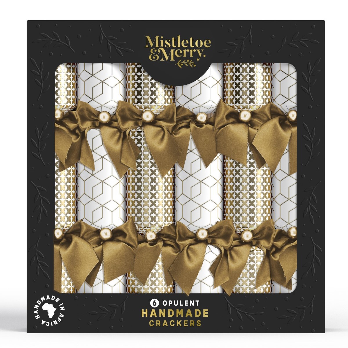 Mistletoe & Merry - Opulent Gold Geometrics Cracker Set 6pce | Peter's ...