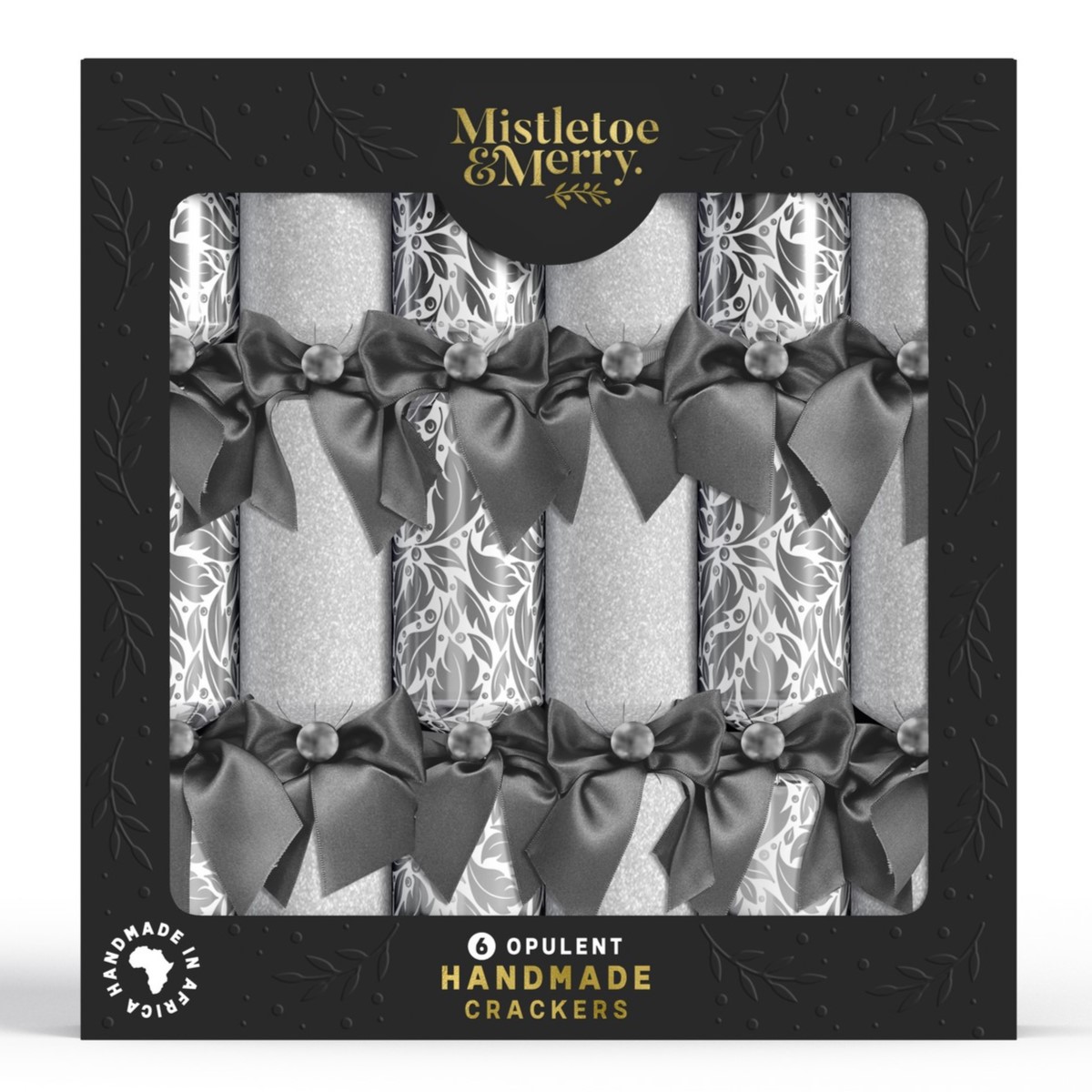 Mistletoe & Merry - Opulent Silver Foliage Cracker Set 6pce | Peter's ...