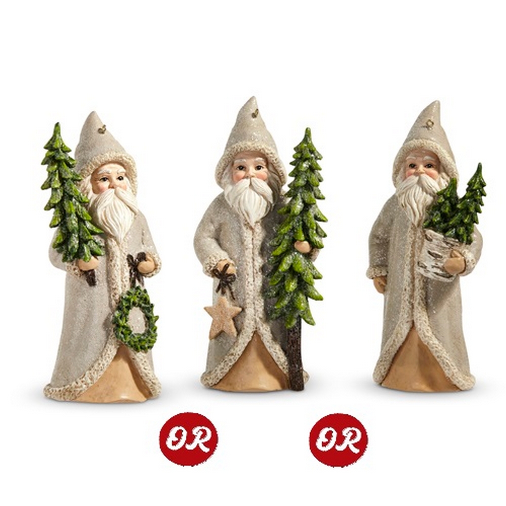 Raz - Natural Santa with Tree Ornament 14.5cm | Peter's of Kensington