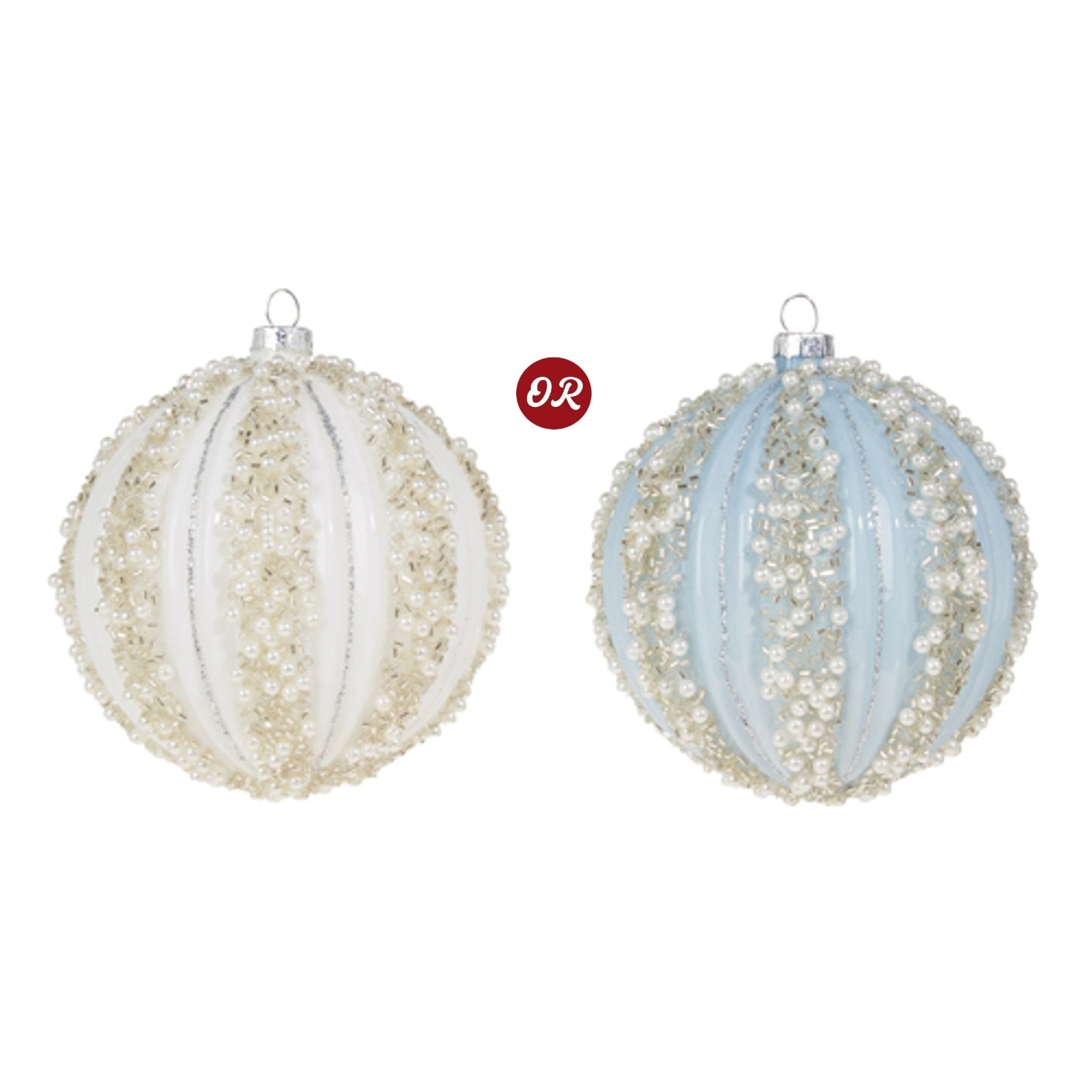 Raz - Beaded Ball Ornament 10cm | Peter's of Kensington