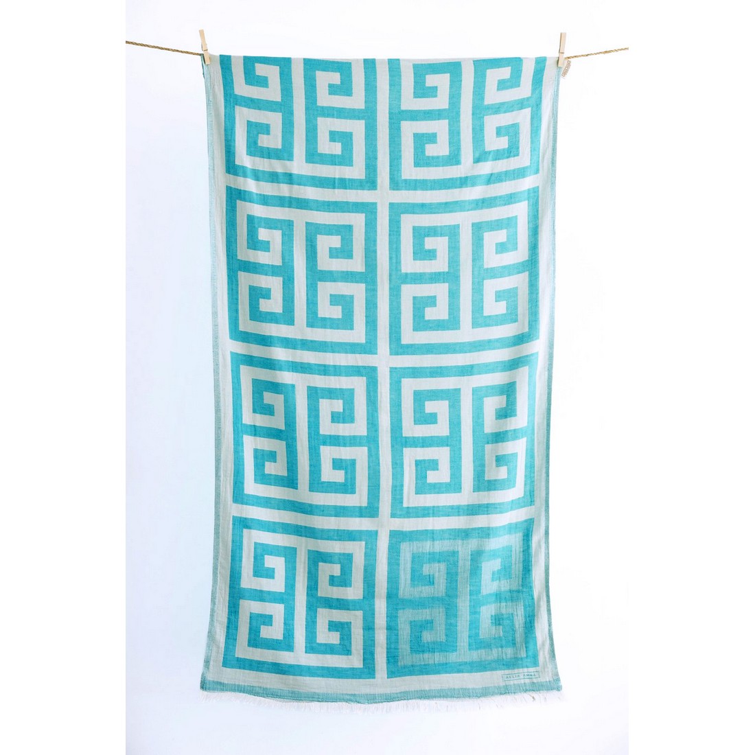 Aelia Anna - Beach Towel Megalos Meandros Turquoise 90x180cm | Peter's ...