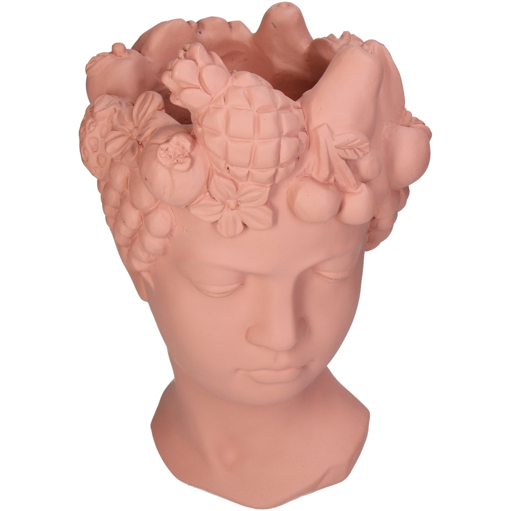 Kersten - Head w/Fruits Concrete Planter Pink 29cm | Peter's of Kensington
